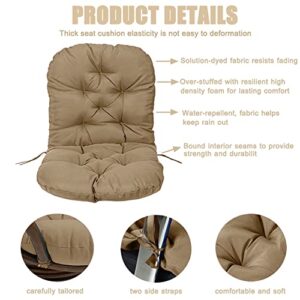 SEAHOME Waterproof Rocker Cushion, Outdoor Rocking Chair Cushions, Hammocks Papasan Chair Cushion,Tufted High Back Chair Cushion for Indoor Garden or Outdoor Rocking Chair Seats