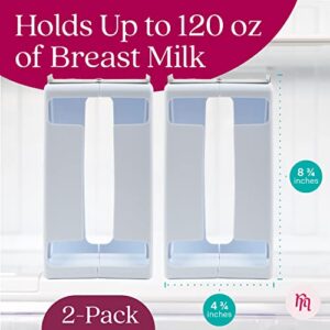 [2 Pack] Breast Milk Storage Tower - Convenient Storage for Milk Freezer Bags - Efficiently Store Milk in Breast Milk Freezer Organizer Tower - Breast Milk Storing Containers for Up to 120 oz of Milk