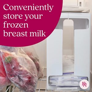 [2 Pack] Breast Milk Storage Tower - Convenient Storage for Milk Freezer Bags - Efficiently Store Milk in Breast Milk Freezer Organizer Tower - Breast Milk Storing Containers for Up to 120 oz of Milk