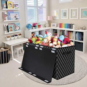 VERONLY Over The Door Hanging Organizer with 5 Large Pockets 1Pack+Toy Chest Box Organizer Bins for Boys Girls 1Pack for Nursery,Playroom,Bedroom Toys