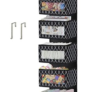 VERONLY Over The Door Hanging Organizer with 5 Large Pockets 1Pack+Toy Chest Box Organizer Bins for Boys Girls 1Pack for Nursery,Playroom,Bedroom Toys