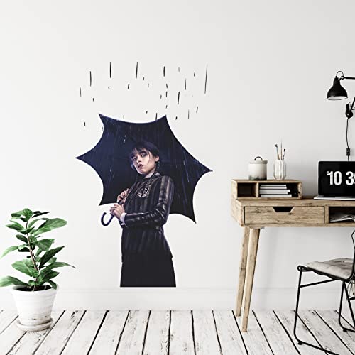 Removable Wednesday Wall Poster Decal Addams Stickers Family Wall Decal Peel and Stick Gothic Girl Wall Stickers Kids Bedroom Wall Decor Gothic Room Decor