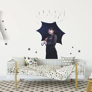 Removable Wednesday Wall Poster Decal Addams Stickers Family Wall Decal Peel and Stick Gothic Girl Wall Stickers Kids Bedroom Wall Decor Gothic Room Decor