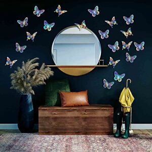 Tixiquns Laser Butterfly Wall Decor,48Pcs 2 Styles 3 Sizes,Removable Butterflies for Cake Cupcake Toppers, 3D Paper Butterfly Sticker Decorations for Birthday Baby Shower Girl Room Nursery Decals