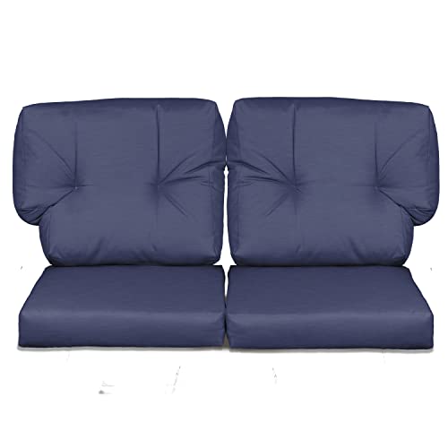 Aoodor Deep Seating Loveseat Cushion Set, Cushions for Patio Sectional Sofa, Breathable Soft Cushion with Back Cushion for Patio Furniture - Set of 2 (2 Back 2 Seater)