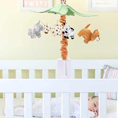 CLYMENE Safari Animals Baby Musical Crib Mobile - Jungle Animals Mobile for Crib with 12 Lullabies for Baby Boys and Girls | Safari Nursery Decor