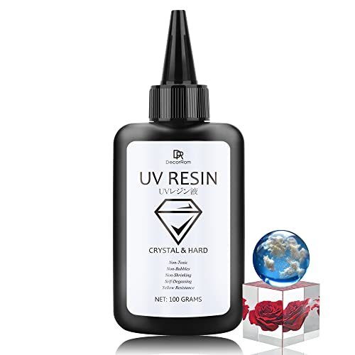 UV Resin - Upgraded 100g Crystal Clear Hard UV Glue for Jewelry Making, Pendant, DIY Crafts - Low Odor Solar Cure Ultraviolet Fast Cure Epoxy Resin Sunlight Activated Glue for Resin Mold, Casting