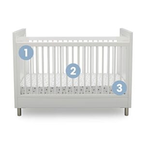 Delta Children Simmons Kids Avery 3-in-1 Convertible Crib with Toddler Rail, Greenguard Gold Certified, Bianca White…