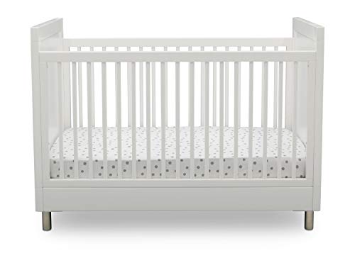 Delta Children Simmons Kids Avery 3-in-1 Convertible Crib with Toddler Rail, Greenguard Gold Certified, Bianca White…