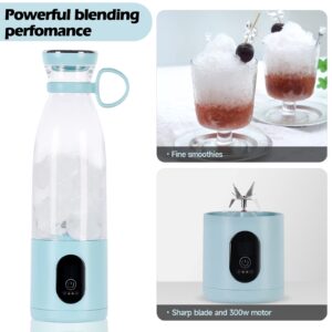 Portable Blender, Mini Blender For Shakes and Smoothies, Personal Blender USB Rechargeable, Fresh Juice Blender,17OZ Big Power Handheld Blender For Kitchen Ice,Fruit, Frozen Fruit. (blue)