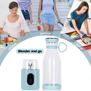 Portable Blender, Mini Blender For Shakes and Smoothies, Personal Blender USB Rechargeable, Fresh Juice Blender,17OZ Big Power Handheld Blender For Kitchen Ice,Fruit, Frozen Fruit. (blue)