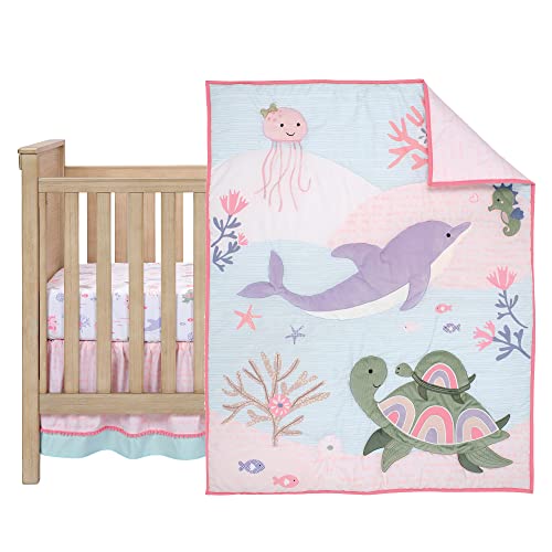 Lambs & Ivy Sea Dreams 3-Piece Dolphin/Turtle Nautical Baby Crib Bedding Set