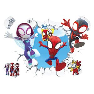 spiderman wall stickers boys cartoon bedroom background wall decoration self-adhesive wall sticker pvc material 3d cartoon