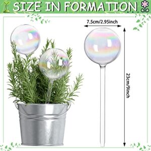 Sawowkuya 4 Pcs Plant Watering Globes, 9 Inch Iridescent Self Watering Planter Insert, Glass Plant Watering Devices for Indoor and Outdoor Plants Accessories