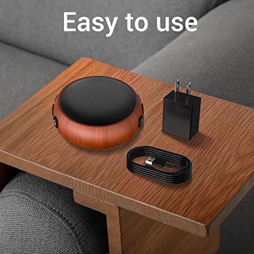 SoundMe Small Sound Machine Brown Noise Machine 30 Soothing Natural Sounds Rain Fan Pink White Noise Machine for Baby Kids Adults with 36 Volume Control Powered by AC or USB Sleep Timer Wood Grain