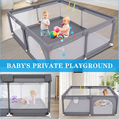 Baby Playpen,Large Playpen for Babies and Toddlers, Baby Fence Play Area with Anti-Slip Base, Safety Play Yard for Infant, Play Pens for Babys (59"x71")