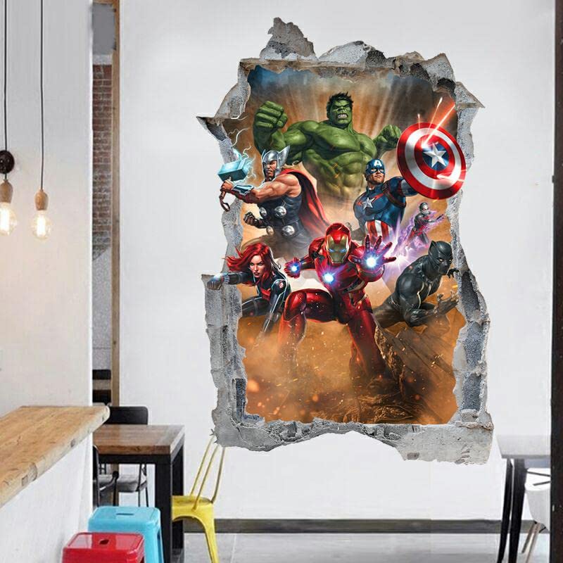 CATCOQ Superhero Wall Stickers Avengers DIY Removable Wall Decals Stickers Decor for Boys Girls Bedroom Living Room Nursery Playroom (23.6x35.4 inches)