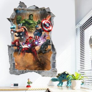 CATCOQ Superhero Wall Stickers Avengers DIY Removable Wall Decals Stickers Decor for Boys Girls Bedroom Living Room Nursery Playroom (23.6x35.4 inches)