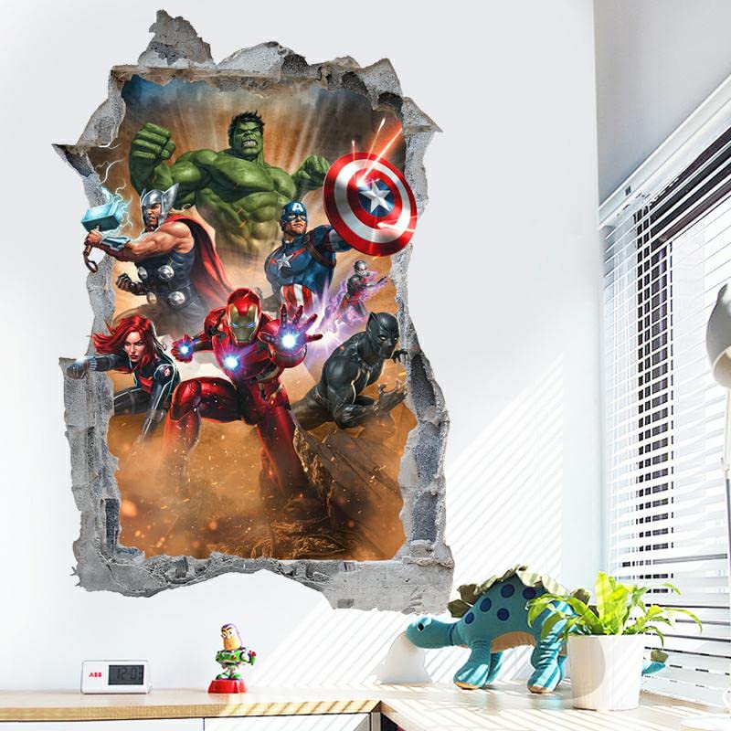 CATCOQ Superhero Wall Stickers Avengers DIY Removable Wall Decals Stickers Decor for Boys Girls Bedroom Living Room Nursery Playroom (23.6x35.4 inches)