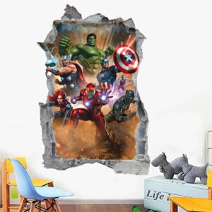 CATCOQ Superhero Wall Stickers Avengers DIY Removable Wall Decals Stickers Decor for Boys Girls Bedroom Living Room Nursery Playroom (23.6x35.4 inches)