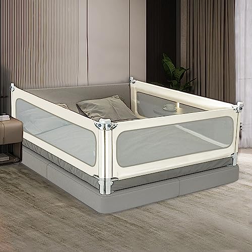 TIOPSUUO Bed Rails for Toddlers - Height Adjustable Bed Rails for Queen Bed, Bed Rails for King Size Bed Guard Rail for Toddlers, Baby Bed Rail Guard, Bed Rail for Twin Bed(1 Side 79'' ×27‘’)