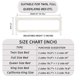 TIOPSUUO Bed Rails for Toddlers - Height Adjustable Bed Rails for Queen Bed, Bed Rails for King Size Bed Guard Rail for Toddlers, Baby Bed Rail Guard, Bed Rail for Twin Bed(1 Side 79'' ×27‘’)