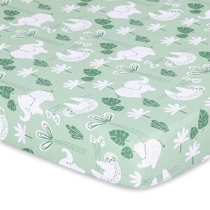 The Peanutshell Mini Crib Sheet Set - 3 Pack - Multiuse for Pack & Play, Playard, Playpen, Mini Crib - Safari Animals