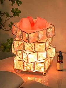 onefire crystal salt lamp, 16 colors himalayan salt lamp,remote night light for bedroom,10 brightness himalayan pink salt lamp,6 inch diffusers rock salt lamp for gift,yoga,office desk decor aesthetic