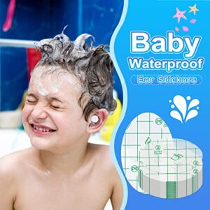 Teling 300 Pcs Ear Covers for Shower Waterproof Ear Protector Newborn Ear Stickers Disposable Cotton Ball Baby Ear Protection for Bath Kids Swimming Surfing Showering Snorkeling Water Sport (Green)