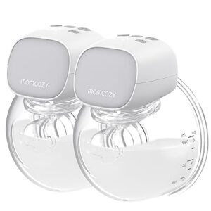 Momcozy Hands Free Breast Pump S9 Pro Updated, Wearable Breast Pump of Longest Battery Life & LED Display, Double Portable Electric Breast Pump with 2 Modes & 9 Levels - 24mm, 2 Pack Gray