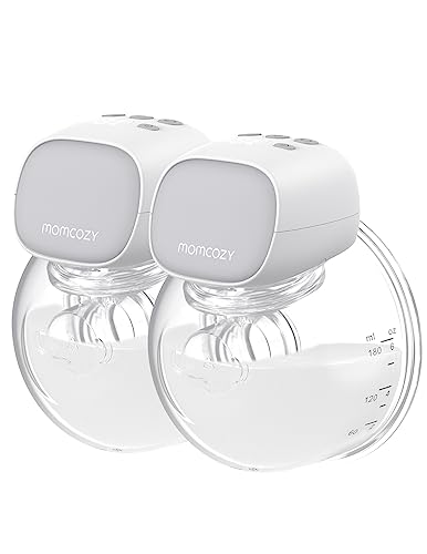 Momcozy Hands Free Breast Pump S9 Pro Updated, Wearable Breast Pump of Longest Battery Life & LED Display, Double Portable Electric Breast Pump with 2 Modes & 9 Levels - 24mm, 2 Pack Gray