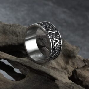 Viking Men Odin Valknut Forging 316L Stainless Steel Ring Pagan Punk Nordic Amulet Biker Jewelry