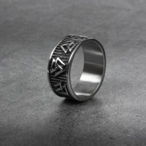 Viking Men Odin Valknut Forging 316L Stainless Steel Ring Pagan Punk Nordic Amulet Biker Jewelry