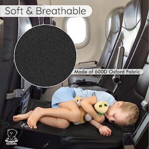 "KidsFirst Airplane Footrest for Kids - Durable and Comfortable Toddler Airplane Seat Extender Made with 600D Oxford - Kids Travel Bed Airplane with Non-Slip Rubber Backing - 29.5” x 16.9” "