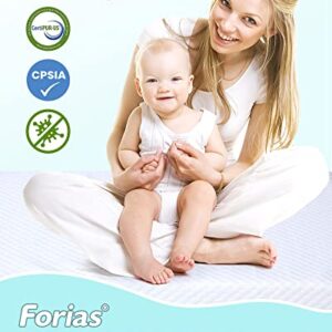 Forias Pack and Play Mattress, Portable Pack n Play Mattress, Memory Foam Playard Mattress Pad for Graco Pack n Play with Waterproof Washable Cover 38X26X3