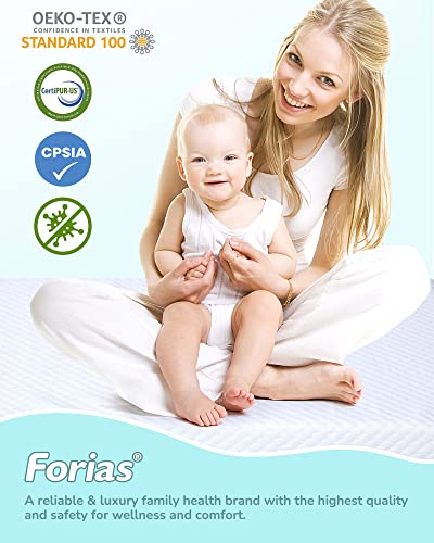 Forias Pack and Play Mattress, Portable Pack n Play Mattress, Memory Foam Playard Mattress Pad for Graco Pack n Play with Waterproof Washable Cover 38X26X3