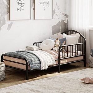 Little Seeds River Metal Toddler Bed, Black