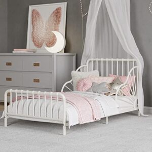 little seeds quinn whimsical metal toddler bed, white