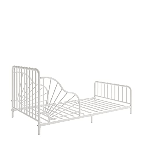 Little Seeds Quinn Whimsical Metal Toddler Bed, White