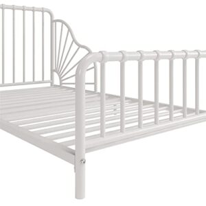 Little Seeds Quinn Whimsical Metal Toddler Bed, White