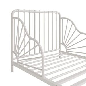 Little Seeds Quinn Whimsical Metal Toddler Bed, White