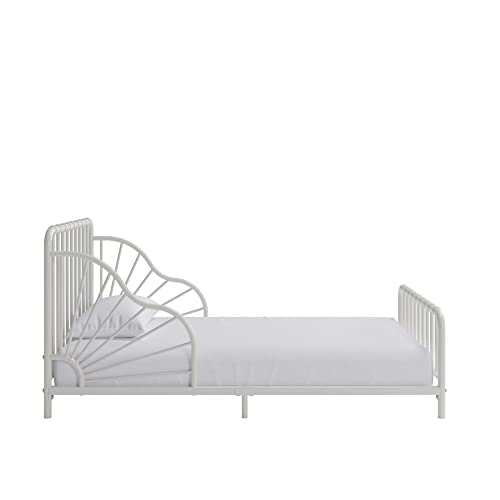 Little Seeds Quinn Whimsical Metal Toddler Bed, White