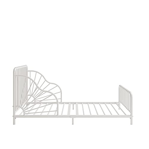 Little Seeds Quinn Whimsical Metal Toddler Bed, White