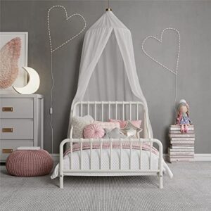 Little Seeds Quinn Whimsical Metal Toddler Bed, White