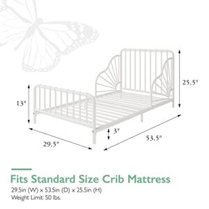 Little Seeds Quinn Whimsical Metal Toddler Bed, White