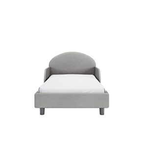 Little Seeds Oliver Upholstered Toddler Bed with Storage Pockets, Gray