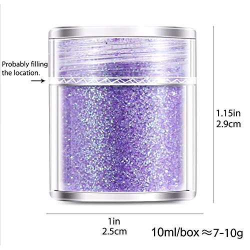 𝐆𝐀𝐁𝐎𝐗 10 Jars Sakura Pink Cosmetic Chunky Glitter Set, Holographic Nail Glitter Resin Glitter Fine Powder+1mm+2mm+3mm Sequins Flakes, Iridescent Art Glitter Set for Body Face Eyes Hair Crafts