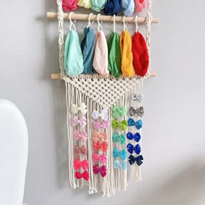 DRGACPGE Baby Girl Hair Accessories Hair clip headband hairband hanging storage rack, pure hand-woven storage rack, bohemian home wall decor style