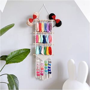 DRGACPGE Baby Girl Hair Accessories Hair clip headband hairband hanging storage rack, pure hand-woven storage rack, bohemian home wall decor style