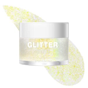 holographic body glitter gel, ultra fine glitter gel for face, hair, body, nail, eyeshadow, long lasting waterproof laser glitter gel festival party rave accessories for women, 1.35 oz (#4 blue)